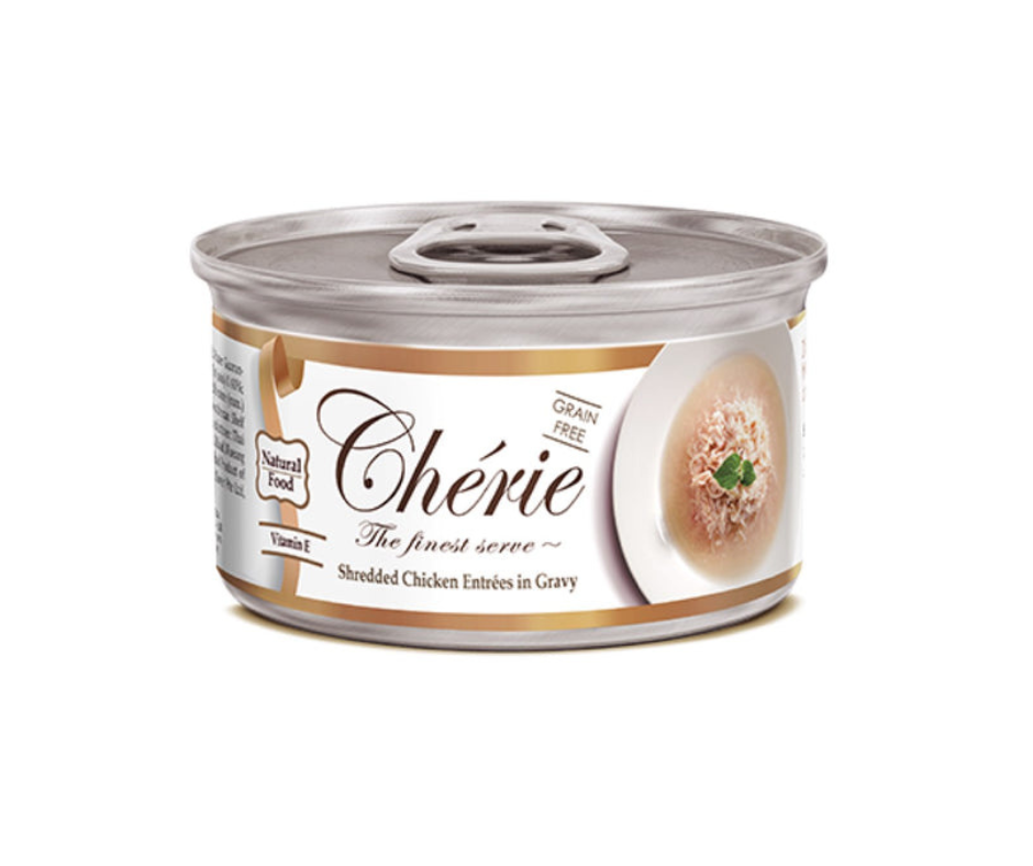 Cherie Wet Food Sherdded Chicken Entrees in Gravy 80g – Pet Planet Kuwait